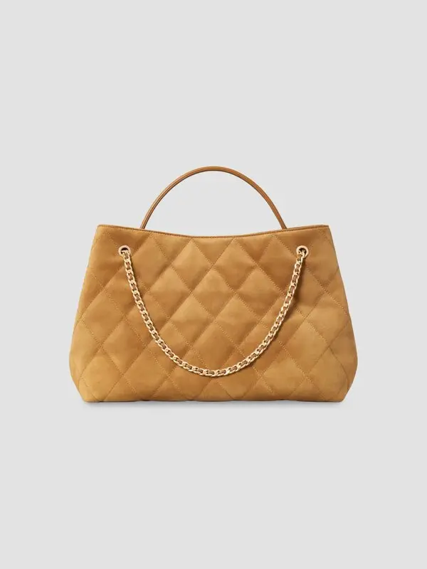 Tory Burch Fleming Suede Carryall Shoulder Bag
