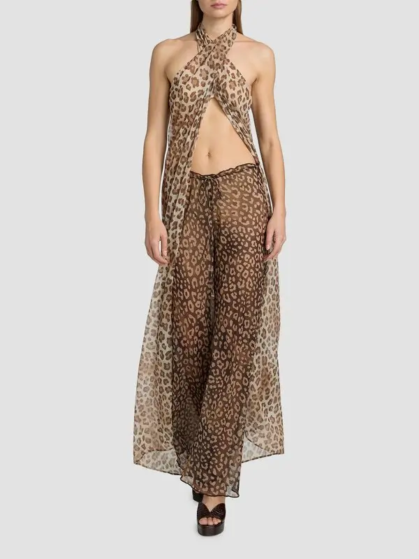 Ramy Brook Alayna Leopard Print Cover-up Pants