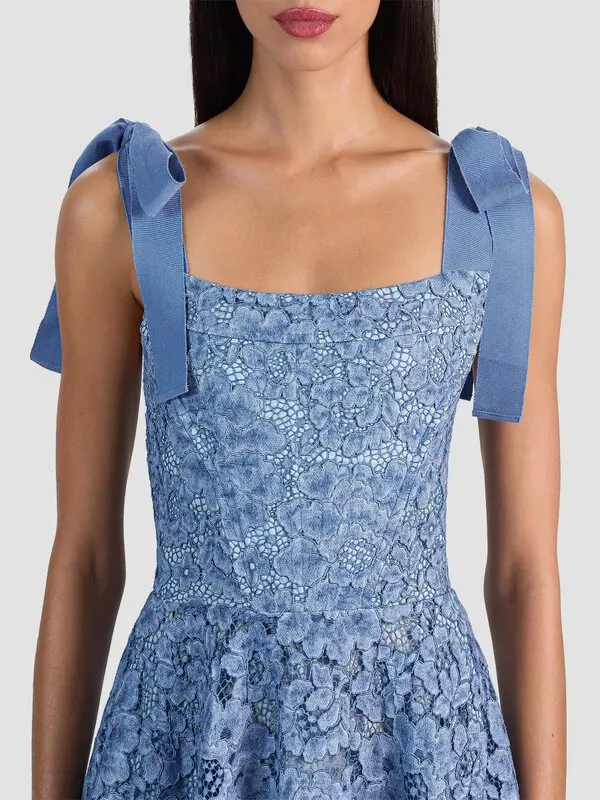 Alice + Olivia Rosalee Lace Bustier Midi-dress