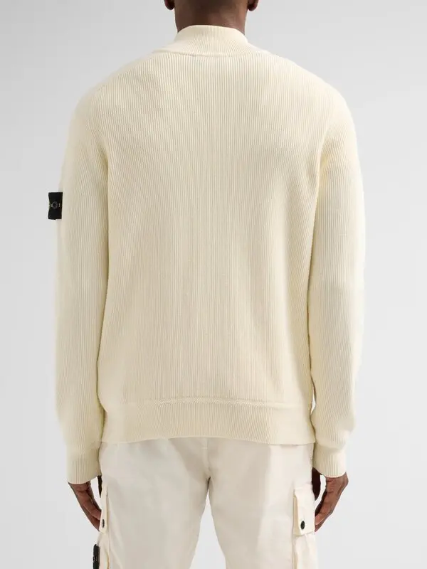 Stone Island Rib-knit Cotton Quarter-zip Sweatshirt