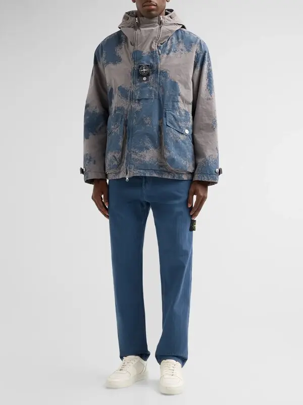 Stone Island David Light Hand-painted Short Parka