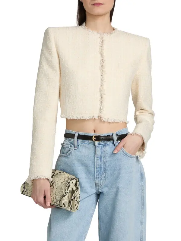 Balmain Spencer Tweed Cropped Jacket