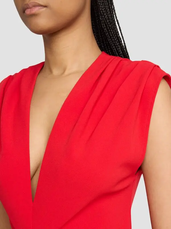 Proenza Schouler Geraldine Gathered Crepe Maxi Dress