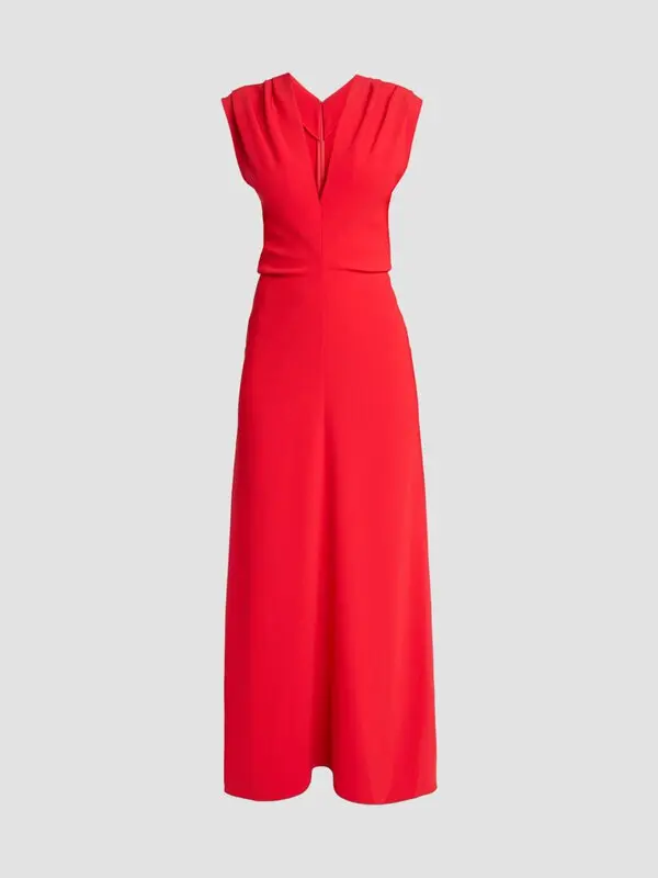 Proenza Schouler Geraldine Gathered Crepe Maxi Dress - Red