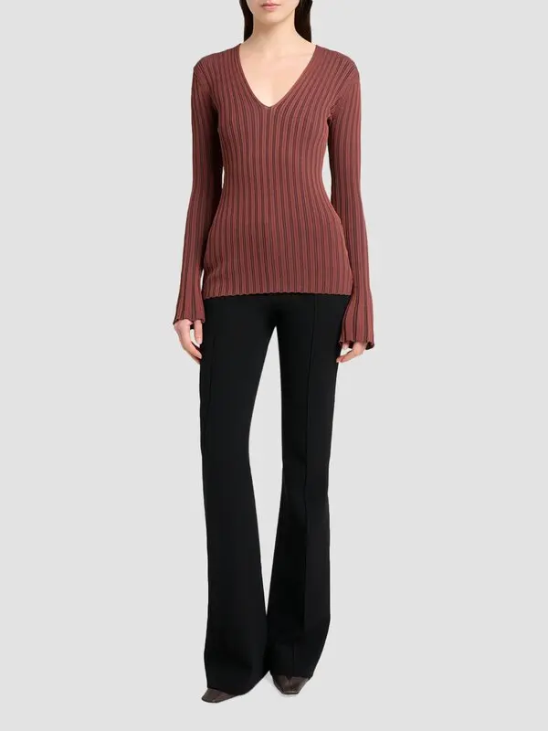 Proenza Schouler Roux Ribbed V-neck Top