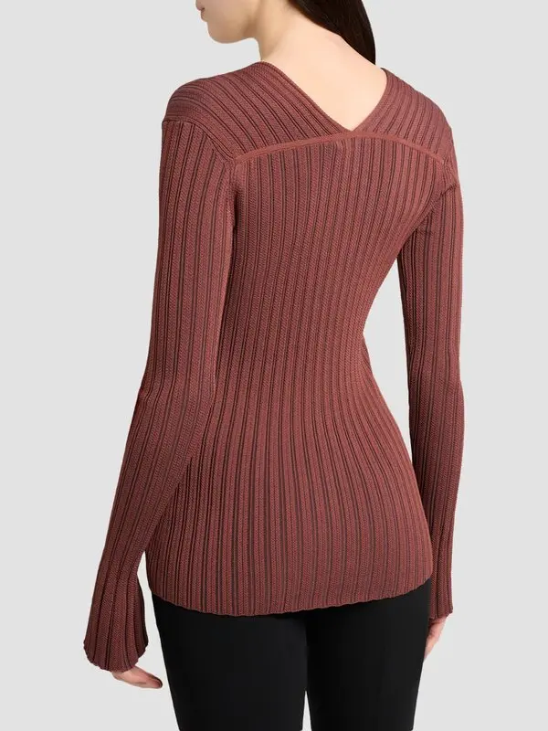 Proenza Schouler Roux Ribbed V-neck Top