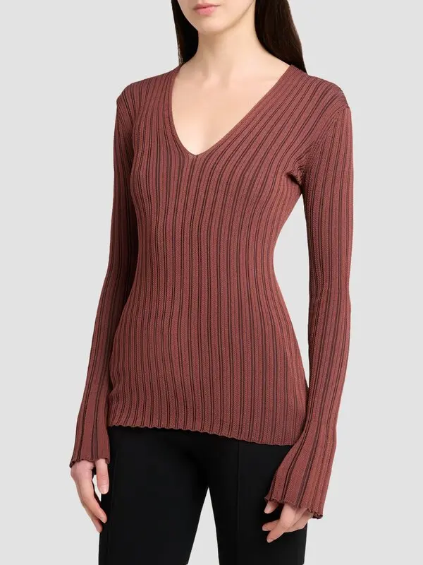 Proenza Schouler Roux Ribbed V-neck Top