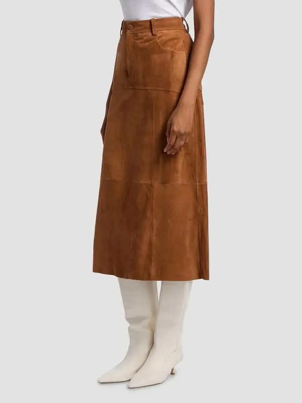 Ba&sh Massia Suede Midi-skirt