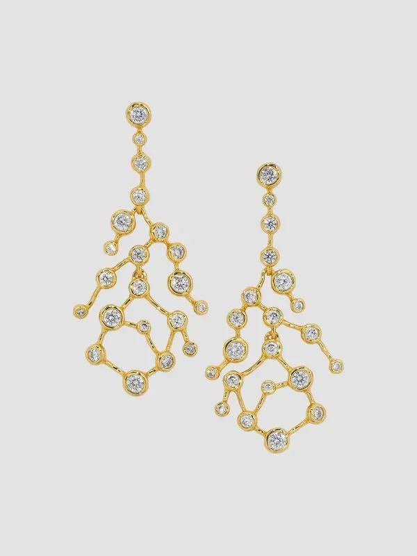 Alexis Bittar Asterales 14k--plated & Cubic Zirconia Celestial Drop Earrings