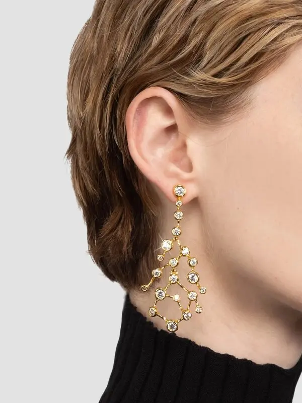 Alexis Bittar Asterales 14k--plated & Cubic Zirconia Celestial Drop Earrings