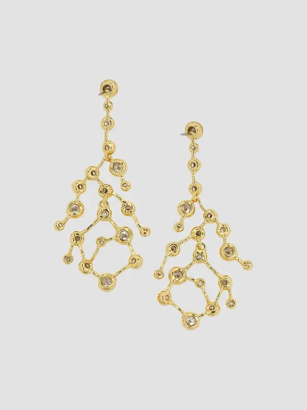 Alexis Bittar Asterales 14k--plated & Cubic Zirconia Celestial Drop Earrings