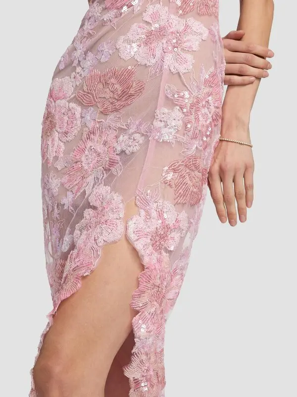 BRONX BANCO Capri Ellie Sequined Gown - Blush
