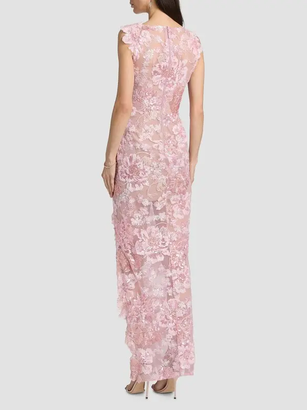 BRONX BANCO Capri Ellie Sequined Gown - Blush
