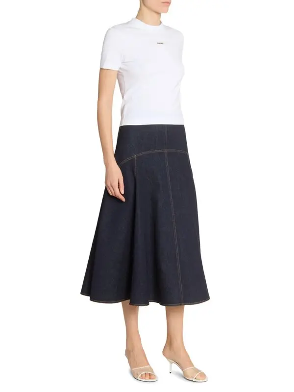 Jacquemus La Jupe Triangle De-nîmes Denim Midi-skirt