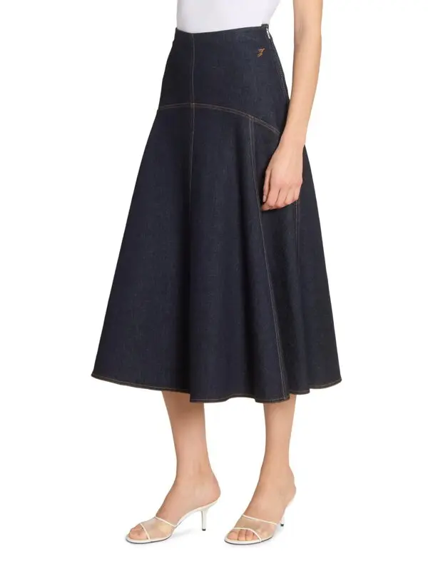 Jacquemus La Jupe Triangle De-nîmes Denim Midi-skirt