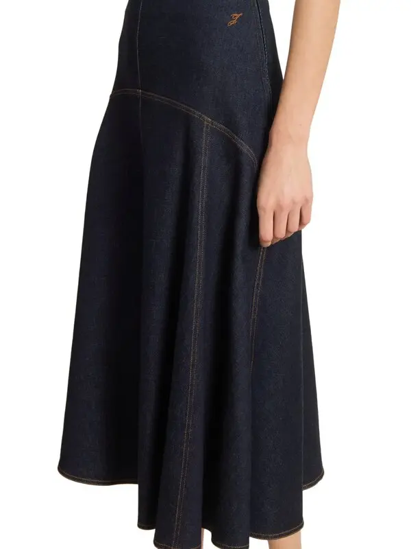 Jacquemus La Jupe Triangle De-nîmes Denim Midi-skirt