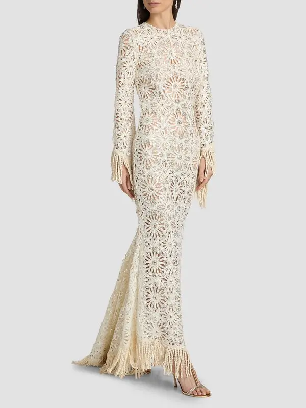 BRONX BANCO Mia Crocheted Maxi Dress