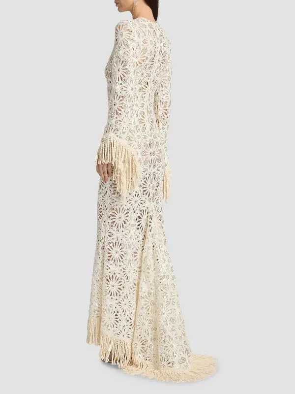 BRONX BANCO Mia Crocheted Maxi Dress