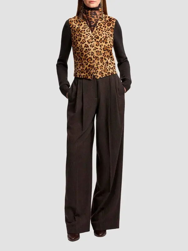 Ralph Lauren Brennen Leopard-print Calf Hair Vest