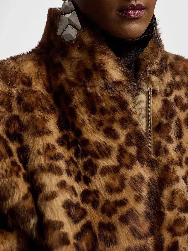 Ralph Lauren Balvin Leopard-print Shearling Coat