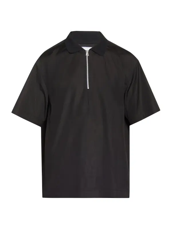 Sacai Quarter-zip Cotton Poplin Shirt