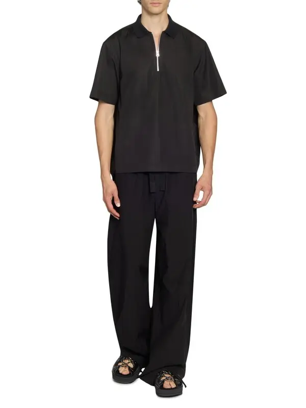 Sacai Quarter-zip Cotton Poplin Shirt