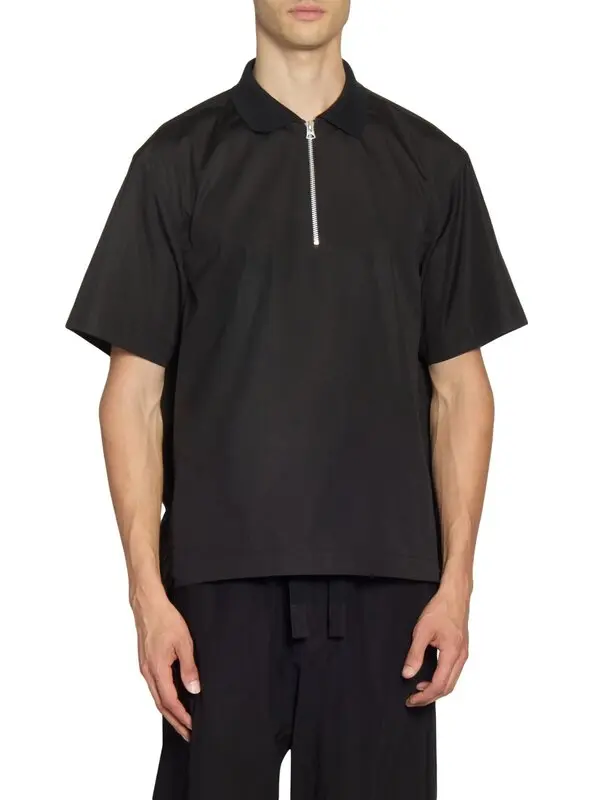 Sacai Quarter-zip Cotton Poplin Shirt
