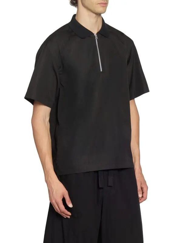 Sacai Quarter-zip Cotton Poplin Shirt