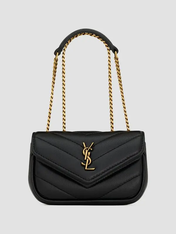 Saint Laurent Loulou Micro Shoulder Bag - Black