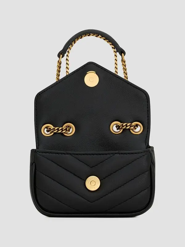 Saint Laurent Loulou Micro Shoulder Bag - Black