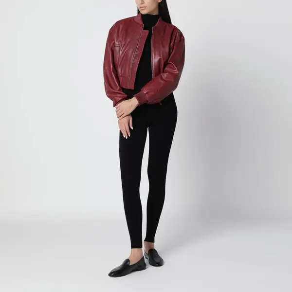 ARMA Hannah Cropped Bomber Jacket In Leather