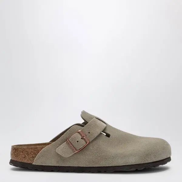 BIRKENSTOCK Taupe Boston Clogs In Suede - Beige