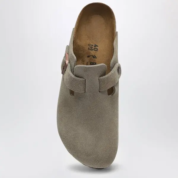 BIRKENSTOCK Taupe Boston Clogs In Suede - Beige