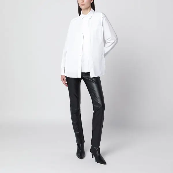 Sacai Slim Trousers In Faux Leather