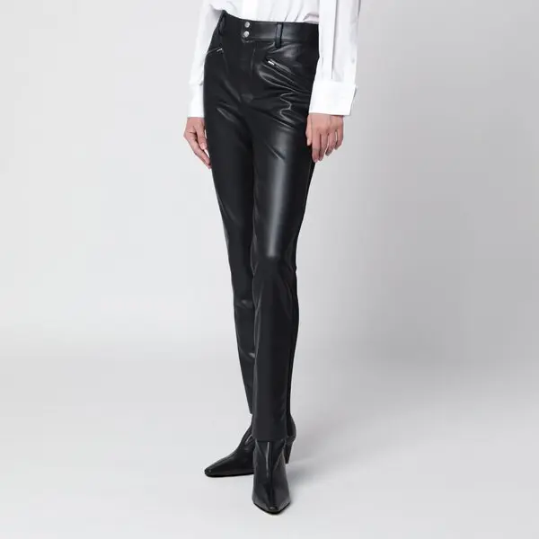 Sacai Slim Trousers In Faux Leather