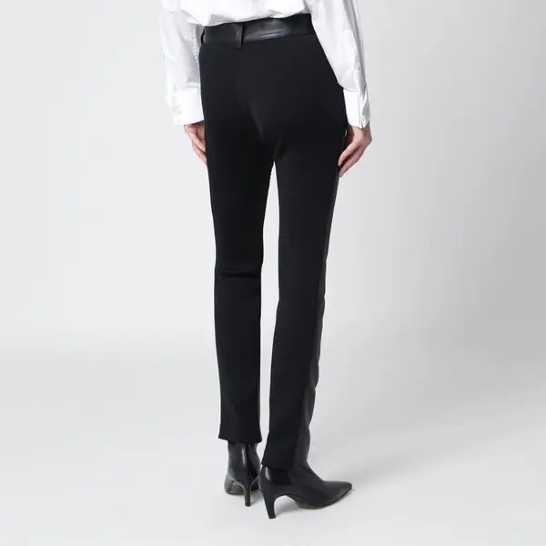 Sacai Slim Trousers In Faux Leather