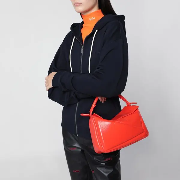 Loewe Puzzle Blown Small Leather Bag - Orange