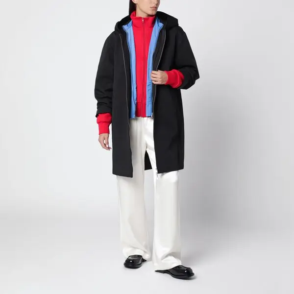 LII Blue Layered Parka In Cotton Blend