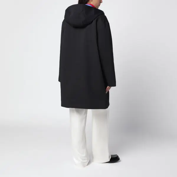 LII Blue Layered Parka In Cotton Blend