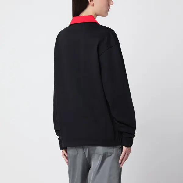 LII Red Oversized Cotton Polo Shirt