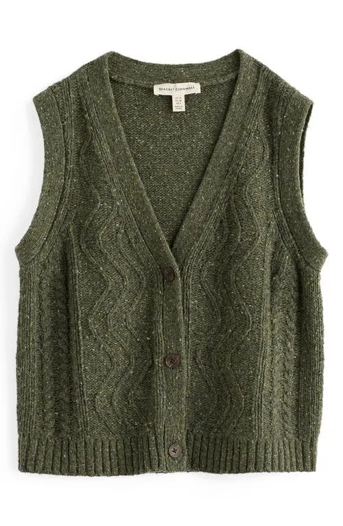 SEASALT CORNWALL Pendouer Cable Knit Sweater Vest
