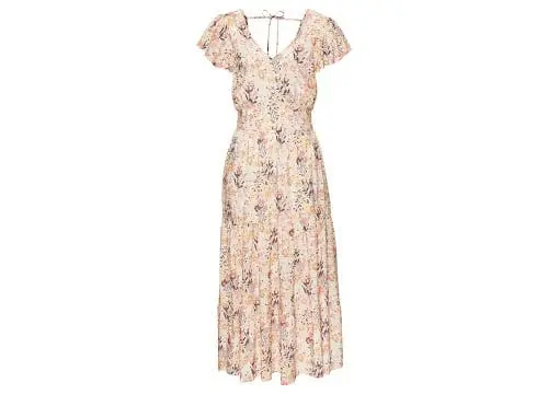 LASCANA Flutter Sleeve Floral Dress