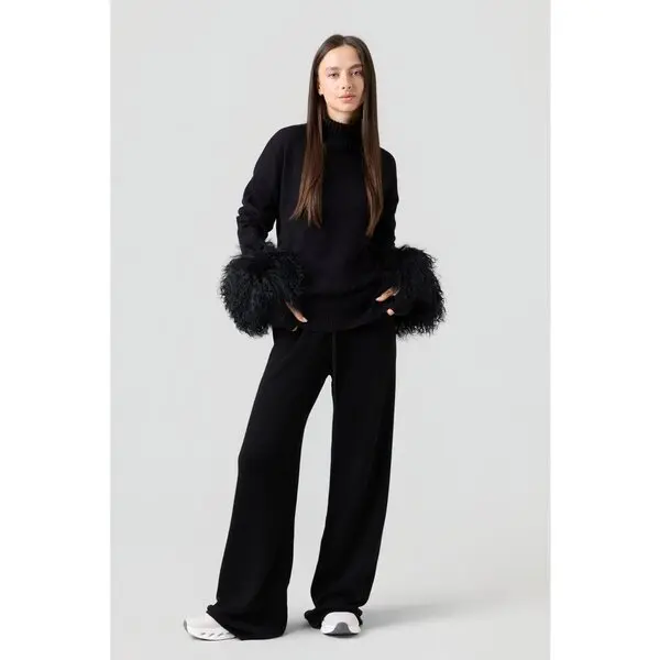 LE FAFO Cashmere Blend Track Pants - Black