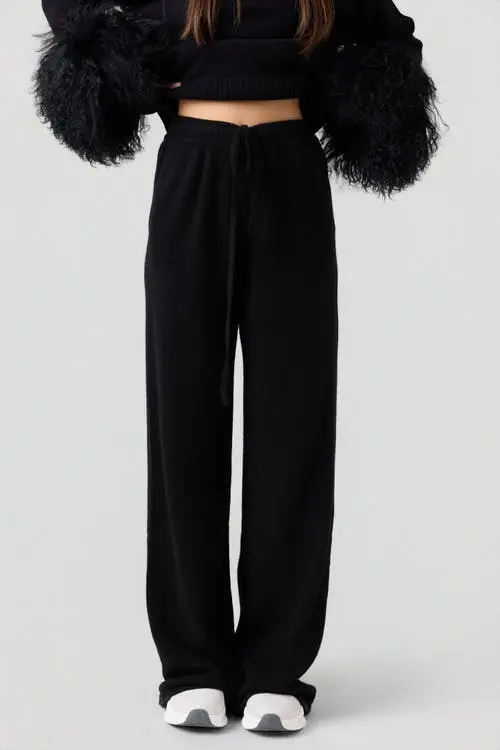 LE FAFO Cashmere Blend Track Pants - Black