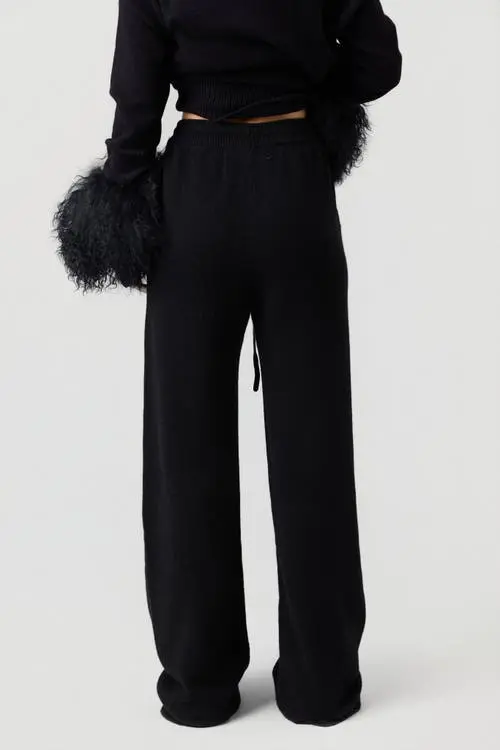 LE FAFO Cashmere Blend Track Pants - Black