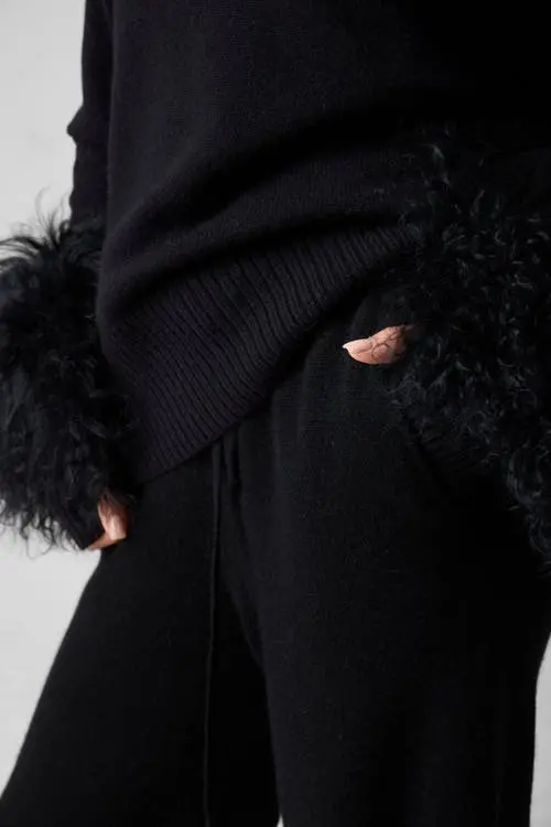 LE FAFO Cashmere Blend Track Pants - Black