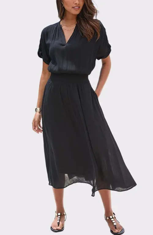 LASCANA Flowy Notch Neck Dress