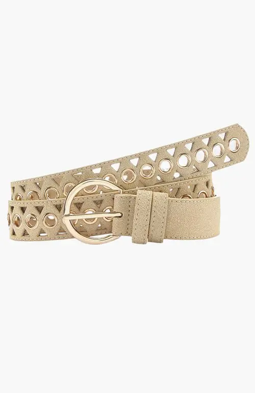 LASCANA Cut Out Detail Belt - Beige