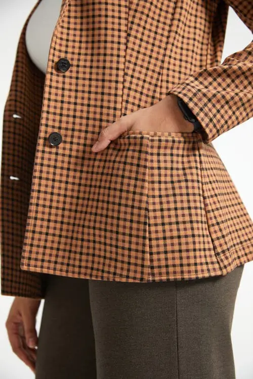 Betabrand Classic Blazer Houndstooth Stretch Knit