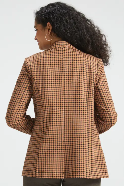 Betabrand Classic Blazer Houndstooth Stretch Knit